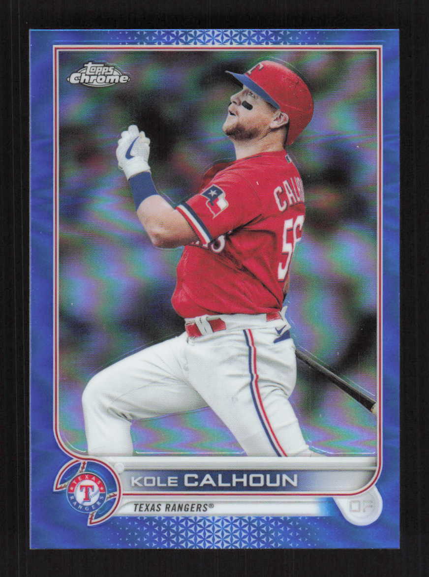 Kole Calhoun SN150 2022 Topps Chrome Blue Refractor Texas Rangers #17 ...
