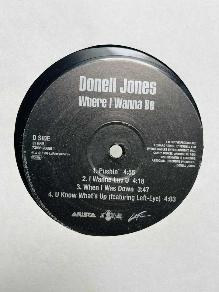Donell Jones / Where I Wanna Be 1999 EU 2LP Vinyl LaFace Records ...
