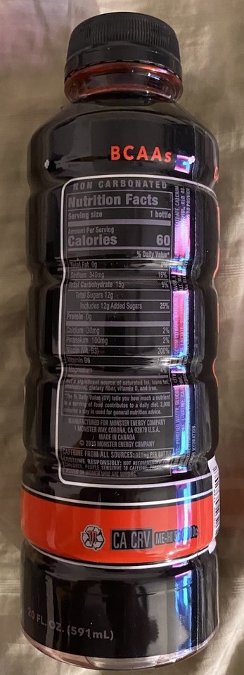 NEW MONSTER HYDRO ENERGY RED DAWG SUPER SPORT DRINK 1 FULL 20 FLOZ ...