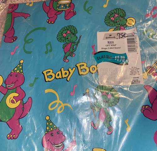 Barney Baby bop 8 1/3 Sq Ft 1993 Wrapping Paper | eBay