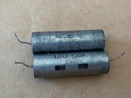 2 Vintage 1.0 uf 400v Aerovox Vitamin Q-Style PIO Capacitors 1 uf oil ...