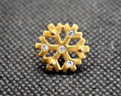 Snowflake with stones Pin Ski | eBay