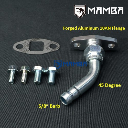 45Deg 5/8" Barb Turbo Oil Return Drain Flange Kit For Precision PTE ...