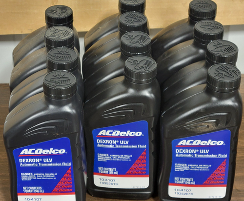 LOT OF 12 Quarts GM ACDelco Transmission Fluid Dexron ULV 19352619 10 ...