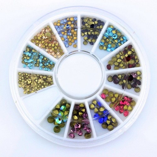 Colorful Nail Art Crystals Sharp Bottom Rhinestone Charms Cell Phone ...