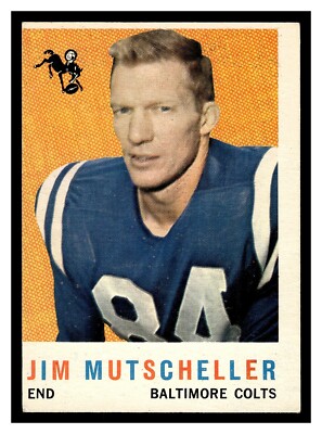 1959 TOPPS FOOTBALL JIM MUTSCHELLER #89 BALTIMORE COLTS MID GRADE NO ...