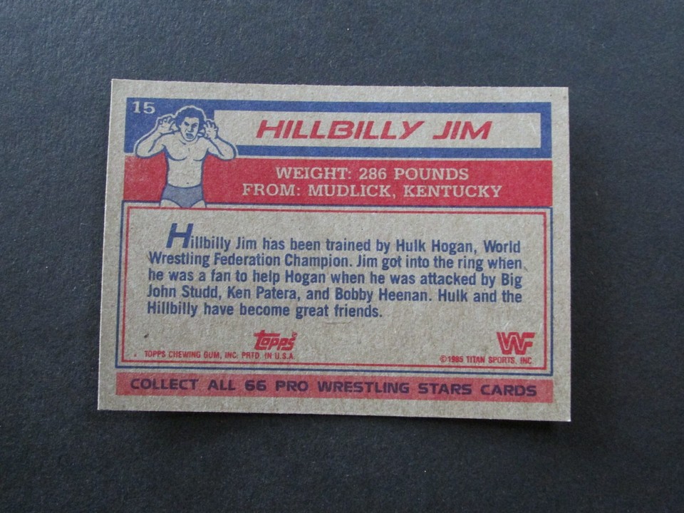 1985 Topps WWF Card #15 Hillbilly Jim w/ Hulk Hogan 4th Listing | eBay