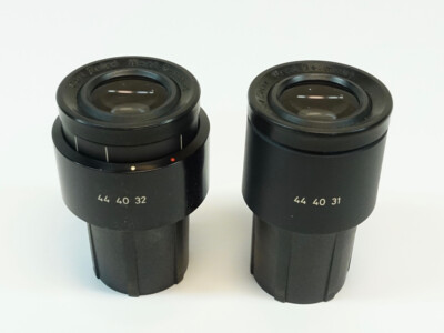 Pair of Zeiss Pl 10X/20 Microscope Eyepieces & Ruler Reticle, PN 444031 ...