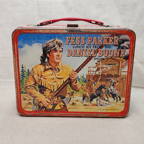 1965 Thermos Metal Lunch Can Lunchbox Fess Parker Daniel Boone TV Show ...