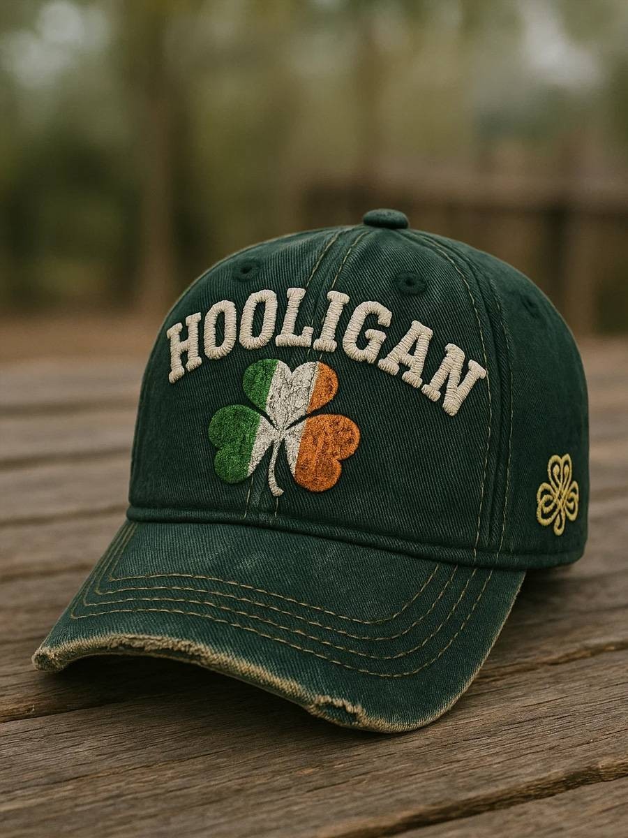 Green Hooligan Irish Shamrock Embroidered Dad Hat | St. Patrick’s Day ...