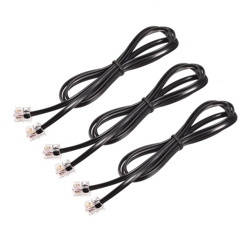 Phone Cord 3.28FT Telephone Cable Phone Line Cord RJ11 6P4C Plugs Black ...
