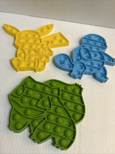 Pokemon Set Of 3 Pop Fidget Bubble Popper Pop It Pikachu Squirtle ...