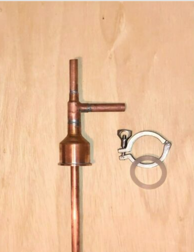 2" x 1/2" Copper Thumper Beer Keg Moonshine Kit Still Head 2" Tri Clamp ...
