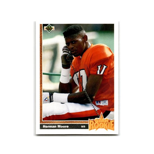 Herman Moore Rookie 1991 Upper Deck #17 Detroit Lions Football Card NM ...