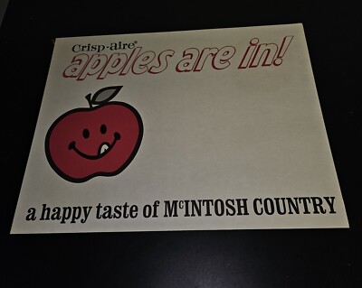 1970s Crisp-airer Apples Cardboard Store Display Sign McIntosh Country ...