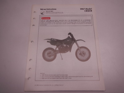 1987 Honda CR80R Set Up Instructions CR80 CR 80 R 87 | eBay