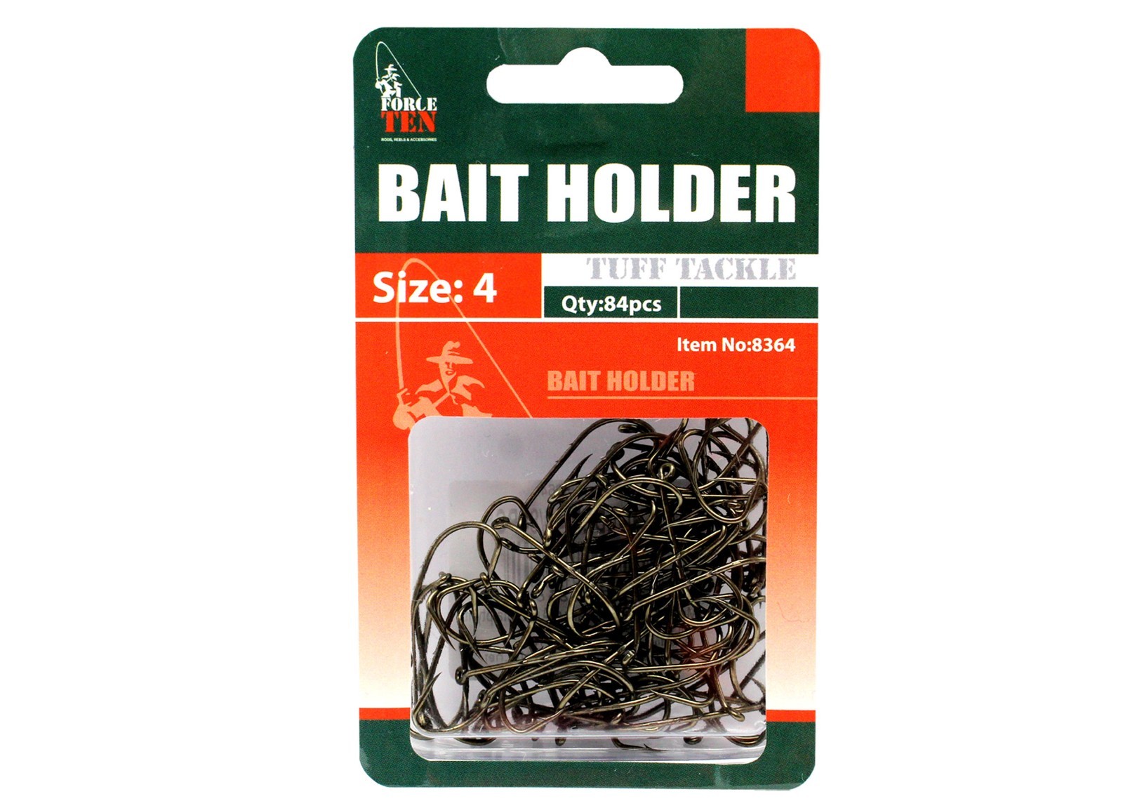 BRONZED BAIT HOLDER FISHING HOOKS SIZE: 4 QTY: 84PCS FORCE TEN TACKLE ...