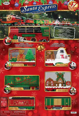 Battery Operated Santa Express Light Up Train Set (47 Pcs) - G Gauge | eBay