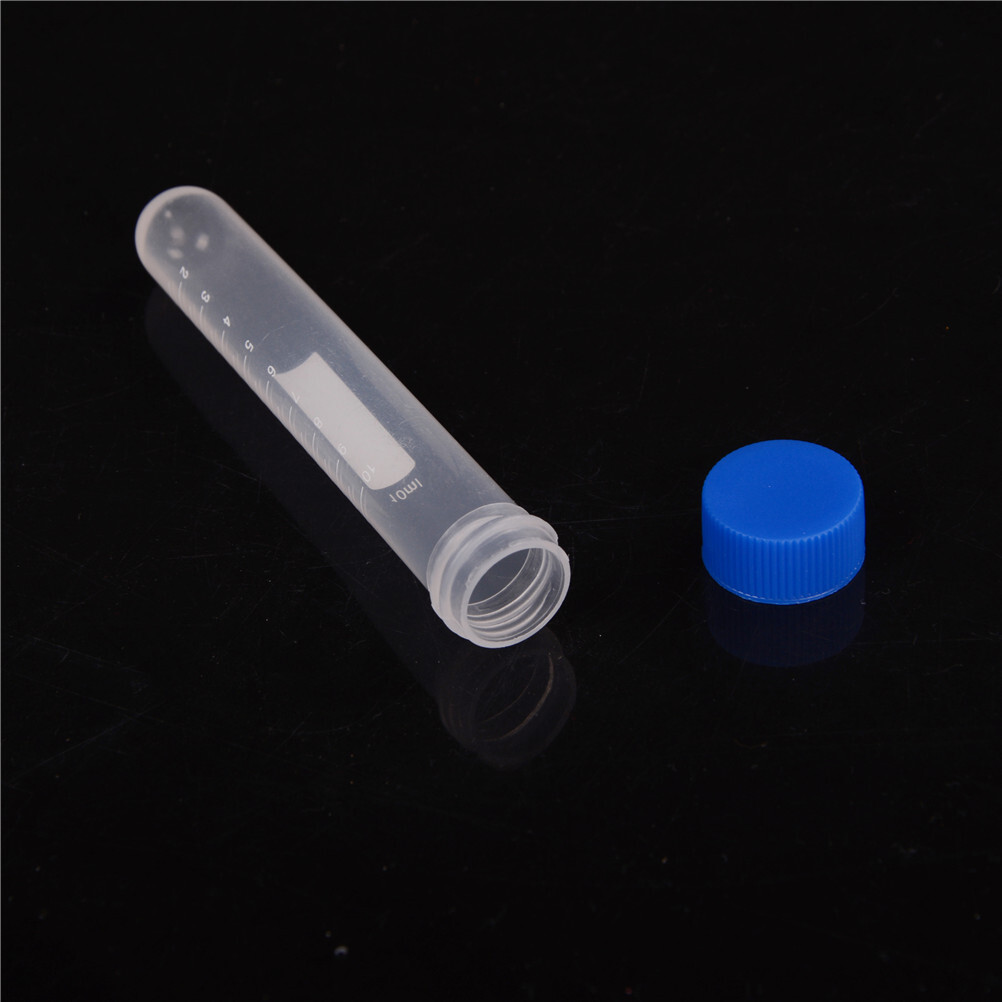 10X 10ml Plastic Centrifuge Test Tube Vial Container Self Standing ...