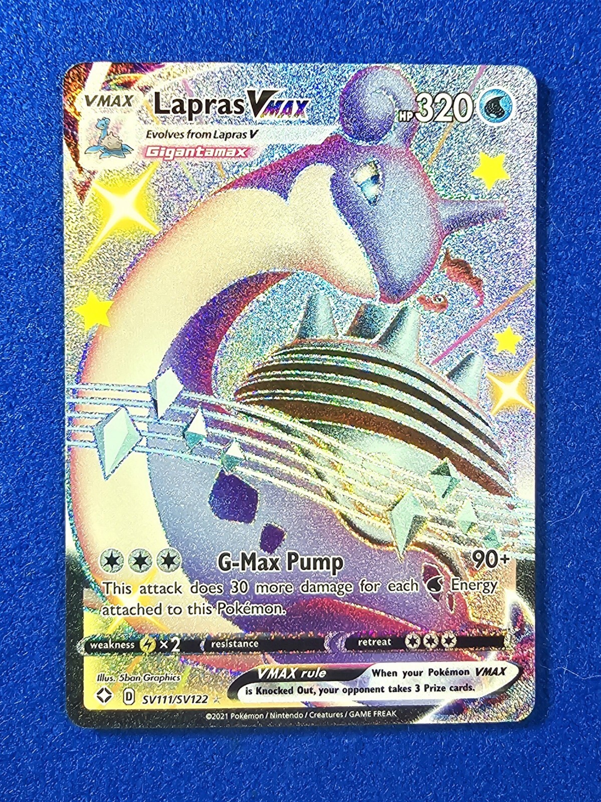 Lapras VMAX SV111/SV122 Shining Fates Set SHINY VAULT Pokemon Card NEAR ...