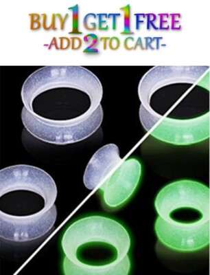 30mm Clear Double Flare Ear Gauges Flexible Plugs 30mm Clear Silicone ...