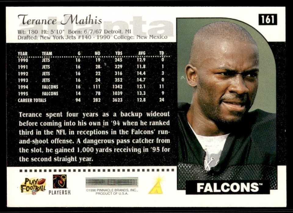 1996 Score Terance Mathis Atlanta Falcons #161 18900 | eBay