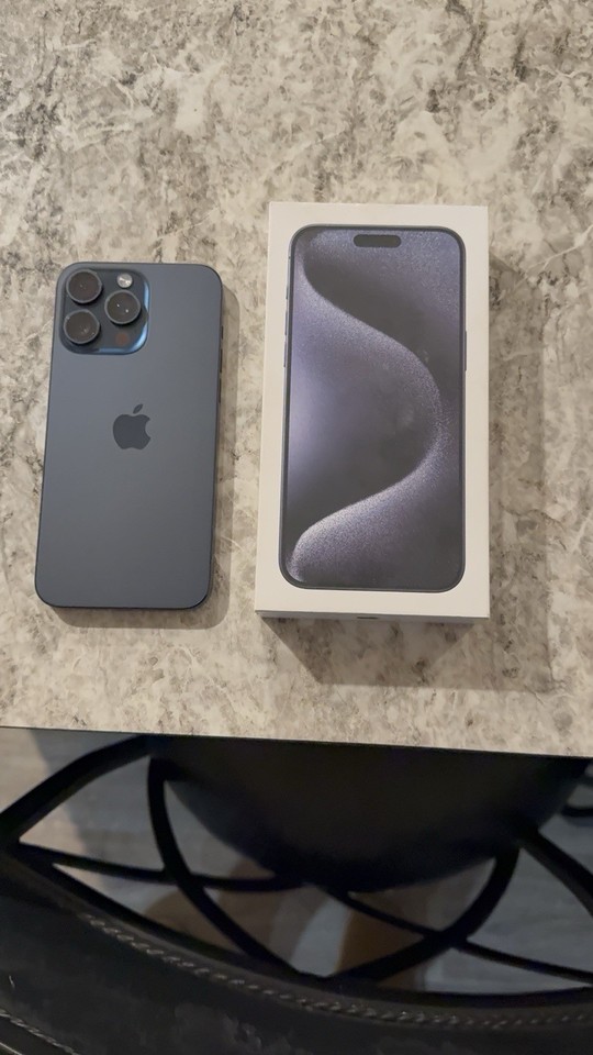 Apple iPhone 15 Pro Blue Bar Style Smartphone with Box - Apple Brand ...