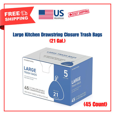 21 Gal. Large Kitchen Drawstring Closure Trash Bags (45-Count) | eBay