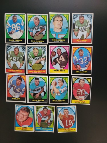 1967 Topps Football Lot - 14 Great Vintage Football Cards - Earl Faison ...