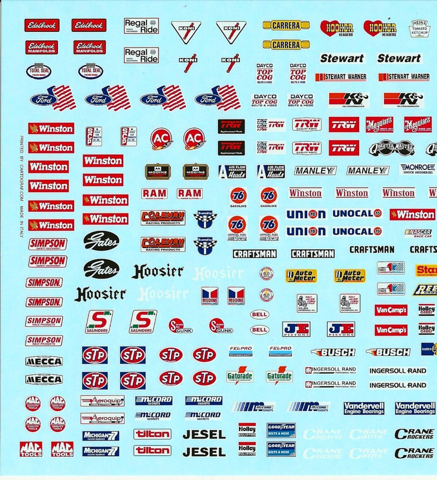 NASCAR DECAL 1981 -1989 CONTINGENCY STOCK CAR FENDER DECALS - 1/24 | eBay