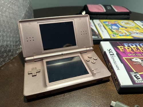Nintendo DS System Games And Case Lot Metallic Rose Color 15 Games Pink ...