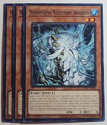 Yugioh x3 Neverending Nightmare Absorber ROTA-EN028 Common 1st Edition ...