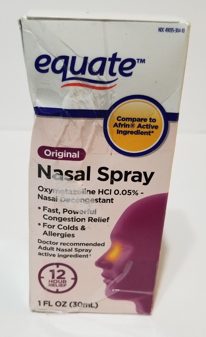 Equate Nasal Spray Original 12HR Decongestant Relief 1 Oz - Expiry Date ...