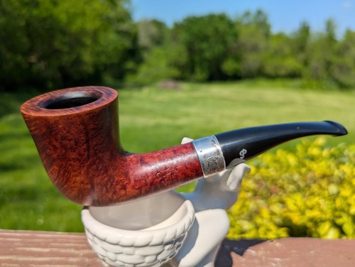 Beautiful Petersons Sherlock Holmes "Mycroft" Pipe Used Sterling Band W ...