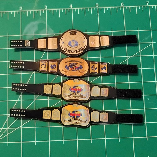 Four WWE Attitude Era Style championship belts wrestling Action figures ...