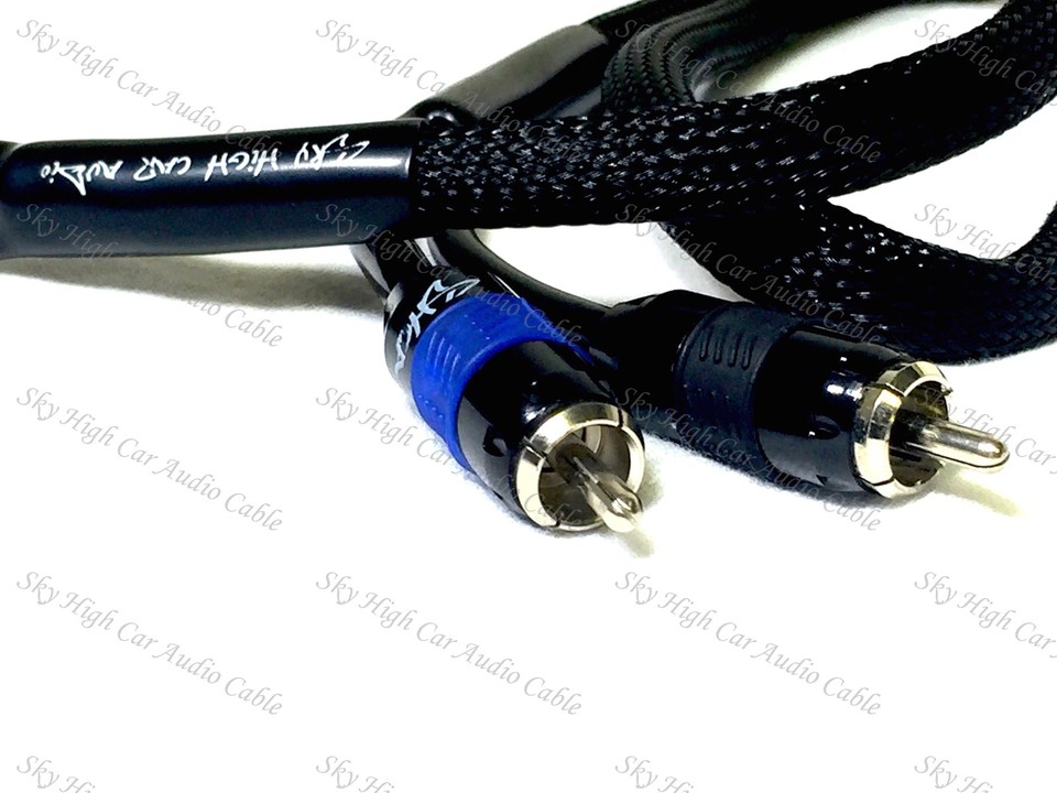Sky High Car Audio 12 ft 2 Channel PREMIUM RCA Cable Nylon Copper ...