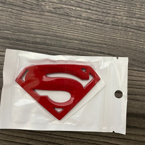 Superman DC Comics Red Metal Auto Emblem Decal Sticker 3" X 2" | eBay