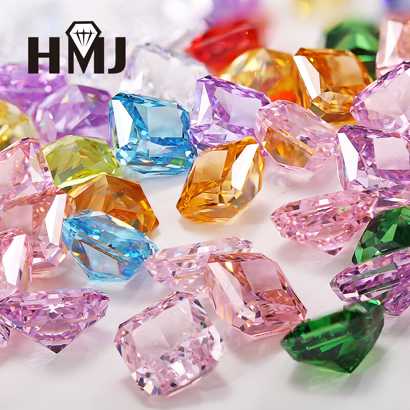 High Carbon Diamond Lab Cubic Zirconia Multicolor Crushed Ice Radiant ...