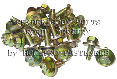 FITS FORD MERCURY YELLOW FENDER BODY UNDER HOOD BOLTS 5/16-18 25pcs ...