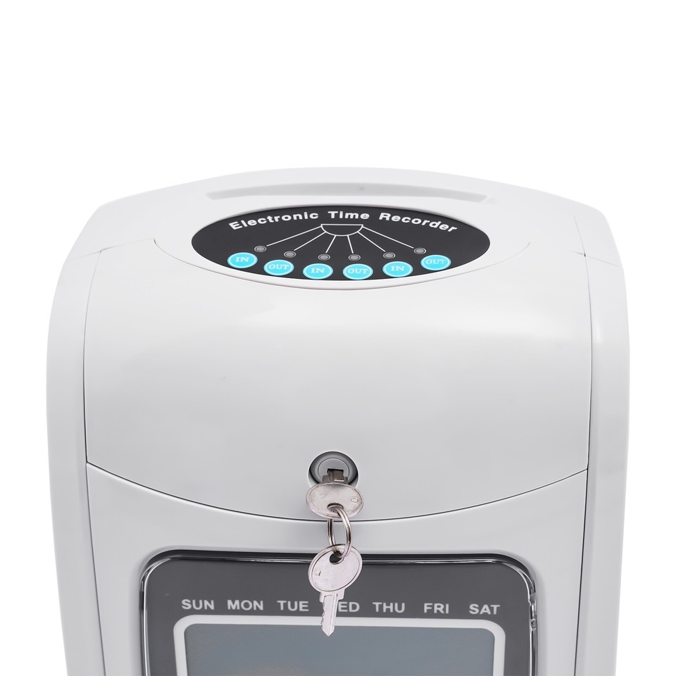 Time Clock Punch Card Employee Attendance Machine LCD Display Check- in ...