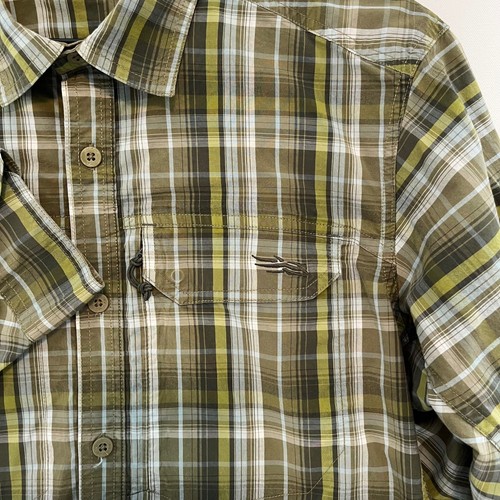 Sitka Gear Globetrotter Long Sleeve Button Up Shirt Green Plaid Size ...