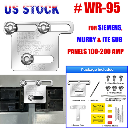 Generator Interlock Kit For Siemens , Murry & ITE Sub 100 & 200 Amp ...