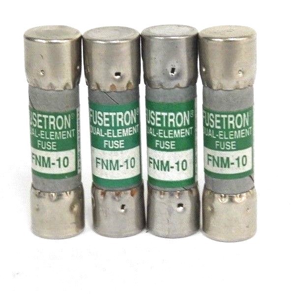 LOT OF 4 NEW COOPER BUSSMANN FUSETRON FNM-10 DUAL-ELEMENT FUSES, FNM10 ...