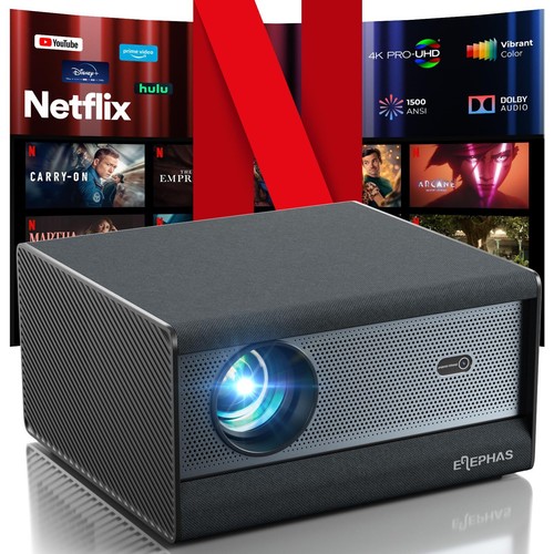 ELEPHAS Smart 4K PRO-UHD Projector with WiFi and Bluetooth, NETFLIX ...