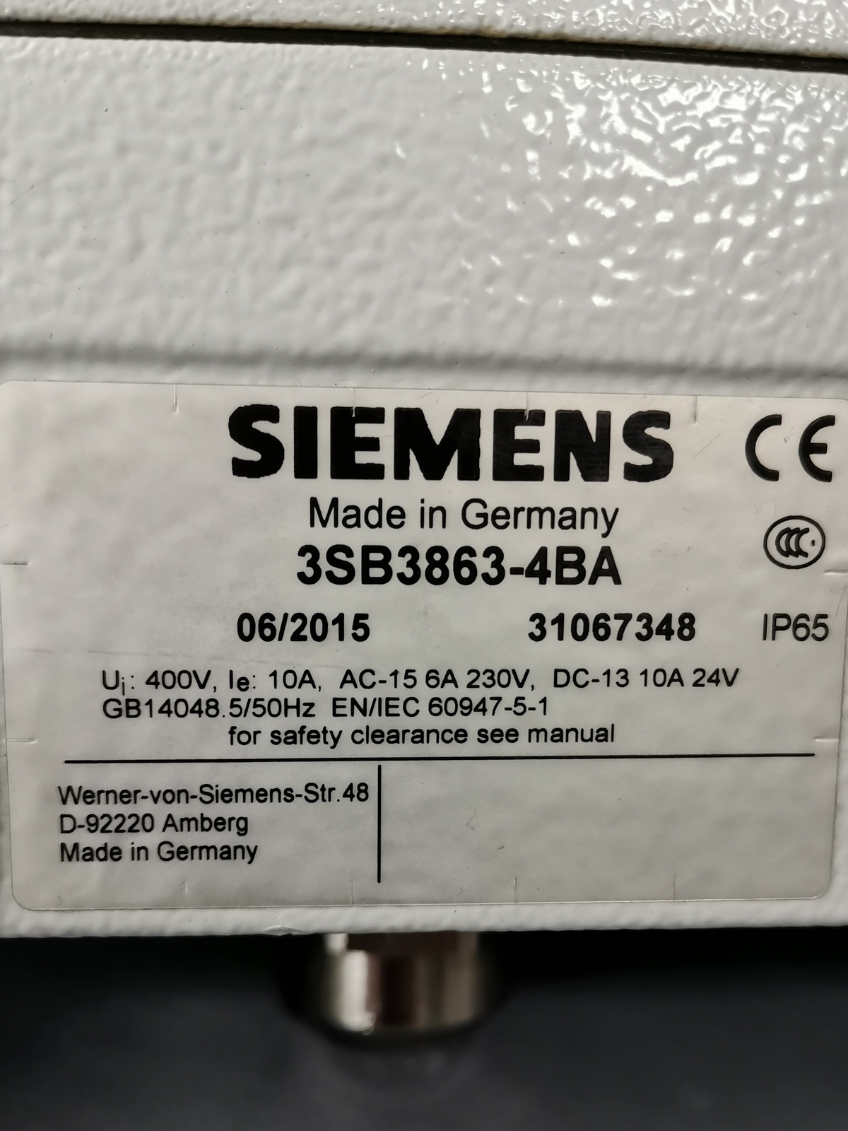 Siemens 3SB3863-4BA | eBay