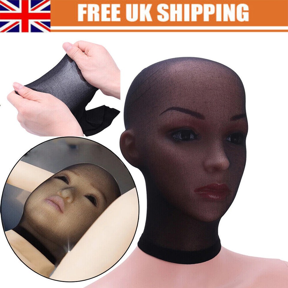 Transparent Bondage Face Mask Head Hood Stockings Headgear Roleplay ...