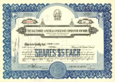 Baltimore American Insurance Co. of New York - Insurance | eBay