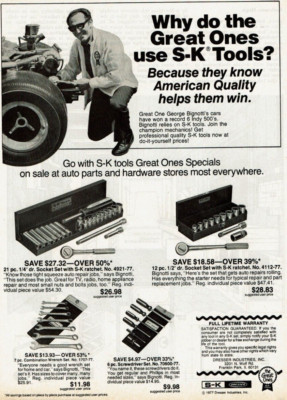 1977 Vintage Print Ad Why do the Great Ones use S-K Tools Because ...