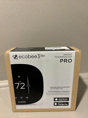 ecobee 3 lite Smart Thermostat Pro Black EB-STATE3LTPB- 01 Unopened | eBay