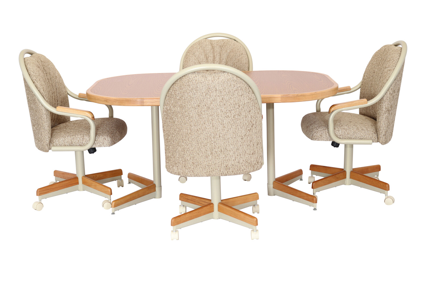 5-Piece 42x[42/60] Caster Dining Set Laminate Table Top & Wheat Caster ...